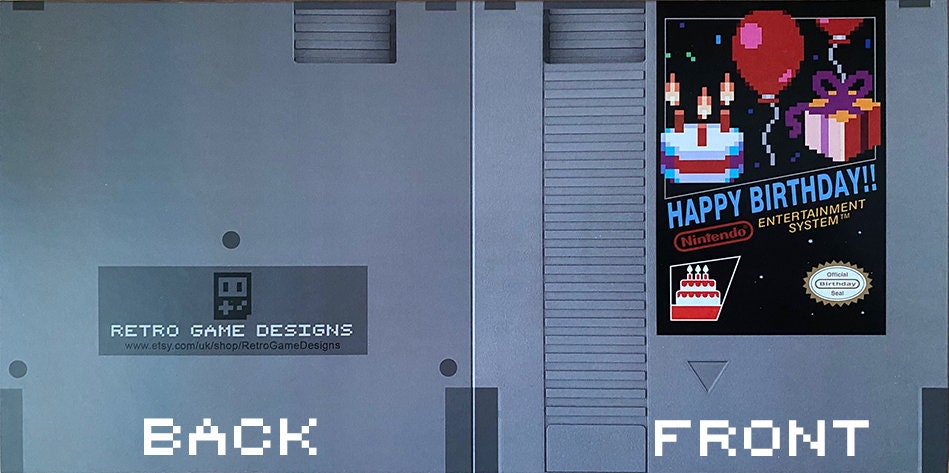 Retro Gaming Birthday Card Nintendo NES Cartridge Design - Etsy