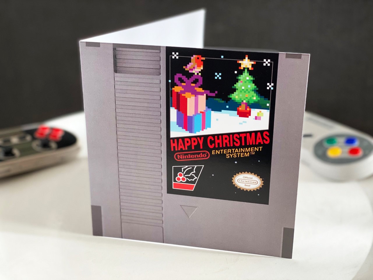 Retro Gaming Christmas Card Nintendo NES Cartridge Design | Etsy