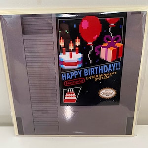 Retro Gaming Birthday Card - Nintendo NES Cartridge Design - Etsy