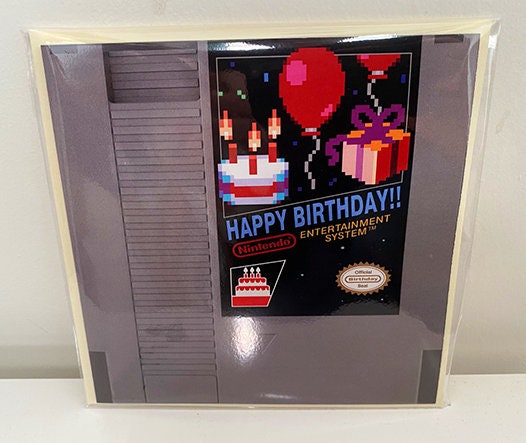 Retro Gaming Birthday Card Nintendo NES Cartridge Design - Etsy