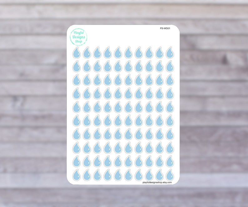 Water Drop Planner Sticker Sheet - Etsy