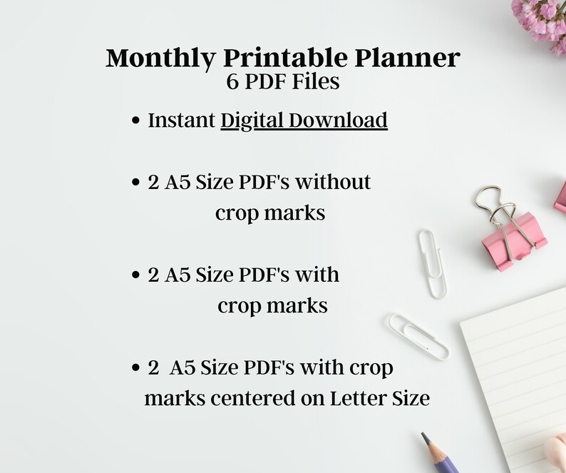 A5 Monthly Planner: Damask Dashboard Layout (digital Download) - Etsy