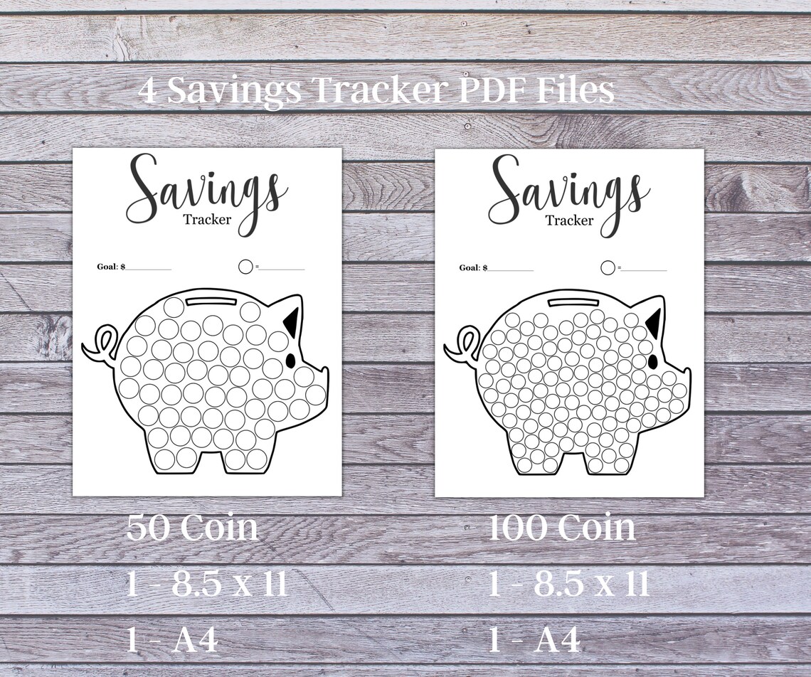 Savings Tracker Printable, Instant Download, Savings Goal Printable ...