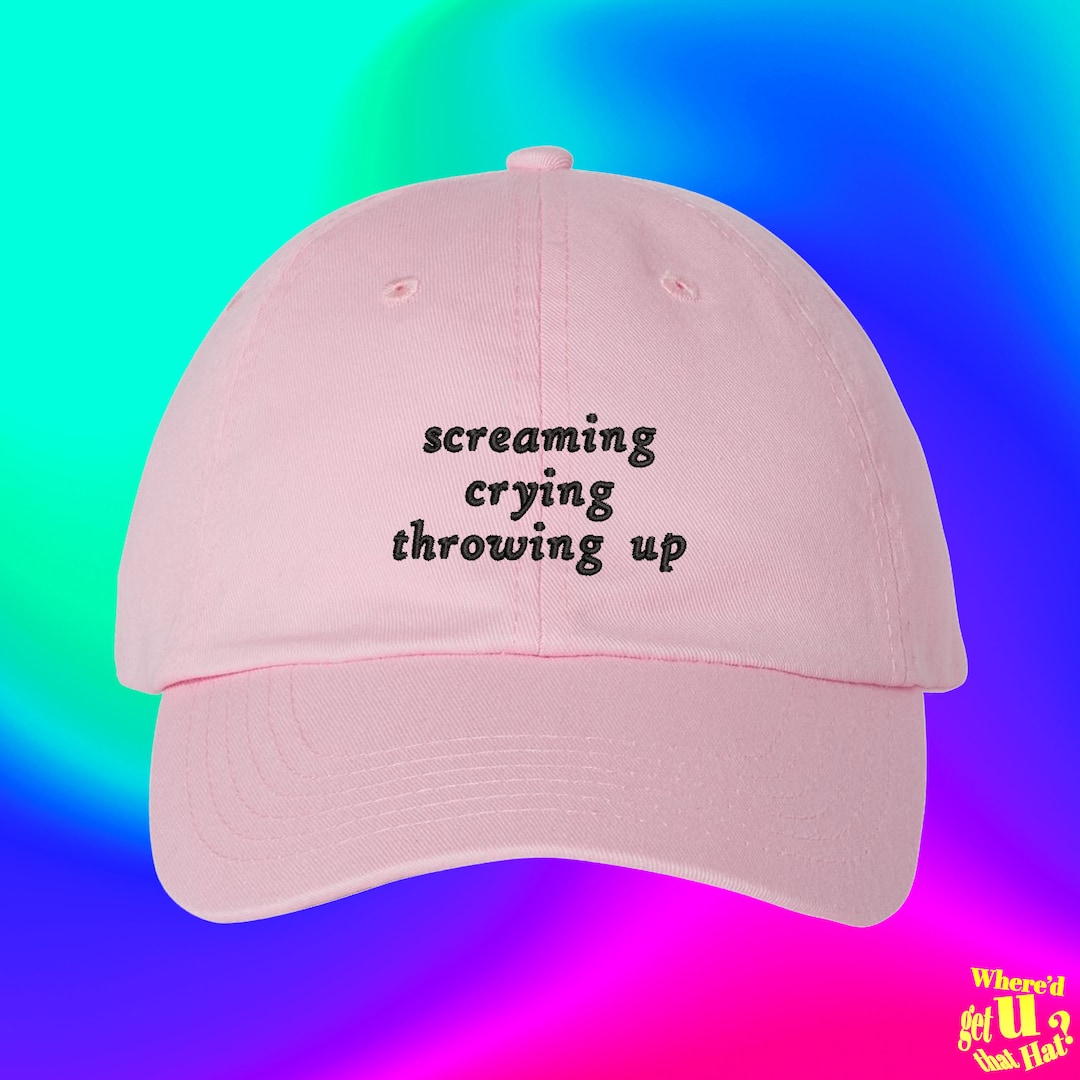 Screaming Crying Throwing up Hat Custom Color Adjustable Embroidered ...