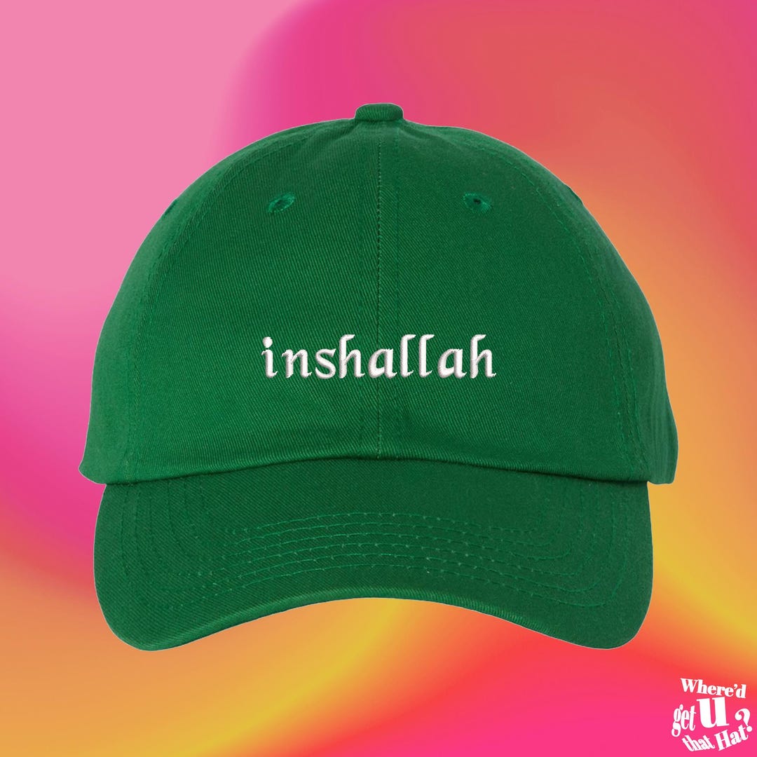 Inshallah Hat Arabic Saying Gift Custom Color Adjustable Embroidered ...