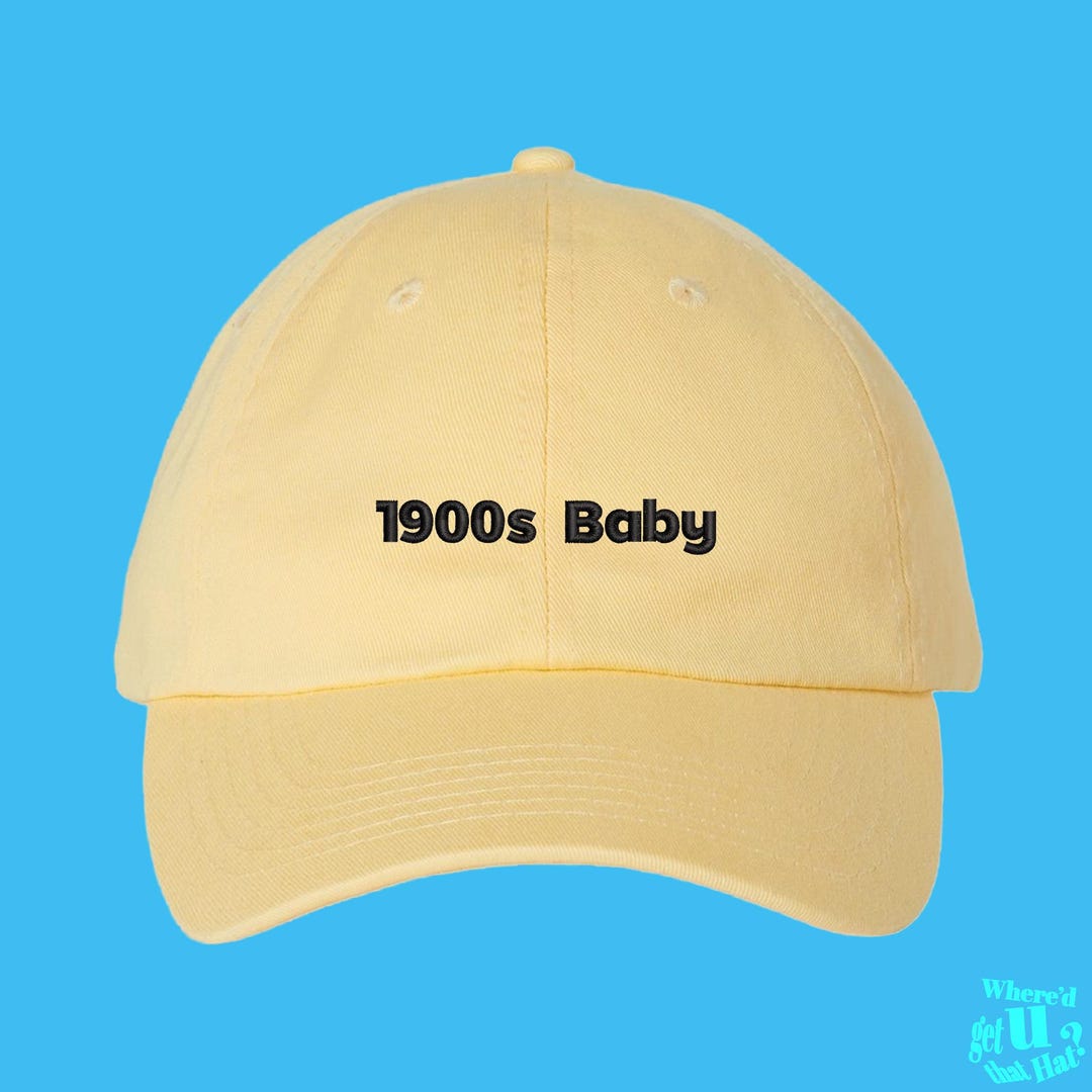 1900s Baby Hat 90s Adult Millennial Cap Custom Color Adjustable ...