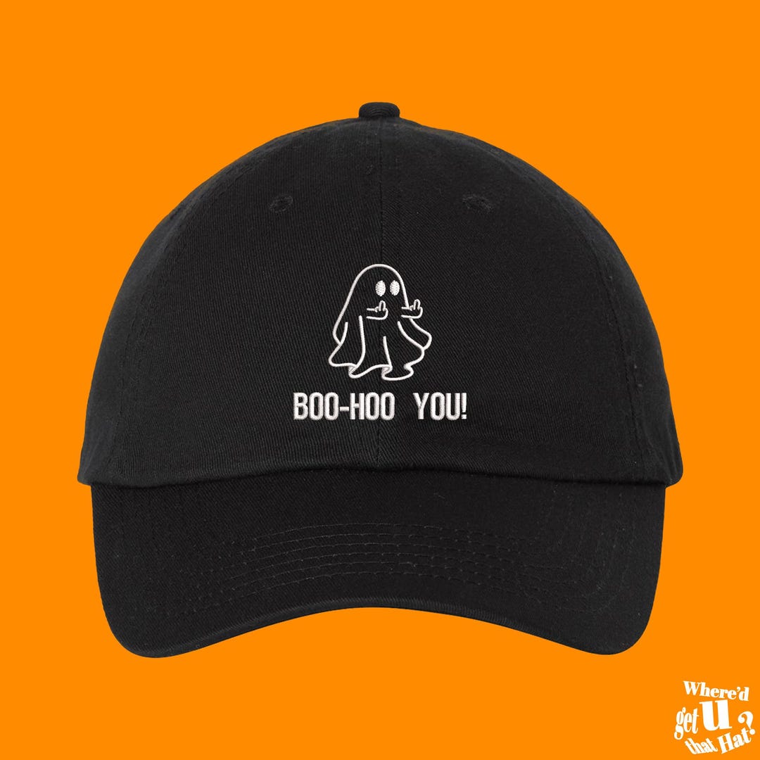 Boo-hoo You Halloween Hat, Cute Ghost, Black Outfit for Trick or Treat ...