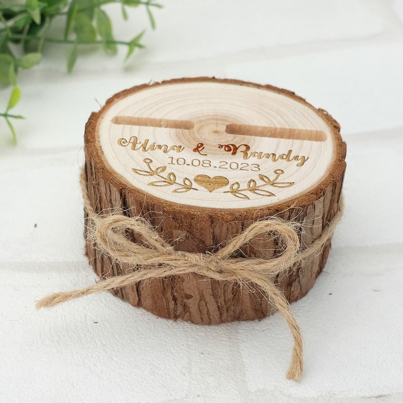 Handmade Wooden Personalized Wedding Ring Box, Wood Ring Box, Wedding ...