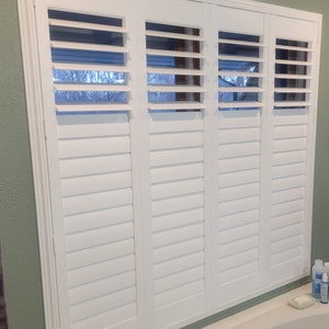 Plantation Shutters- Custom Made Window Blinds- No Front Tilt Rod - Easy DIY Install - Interior ...