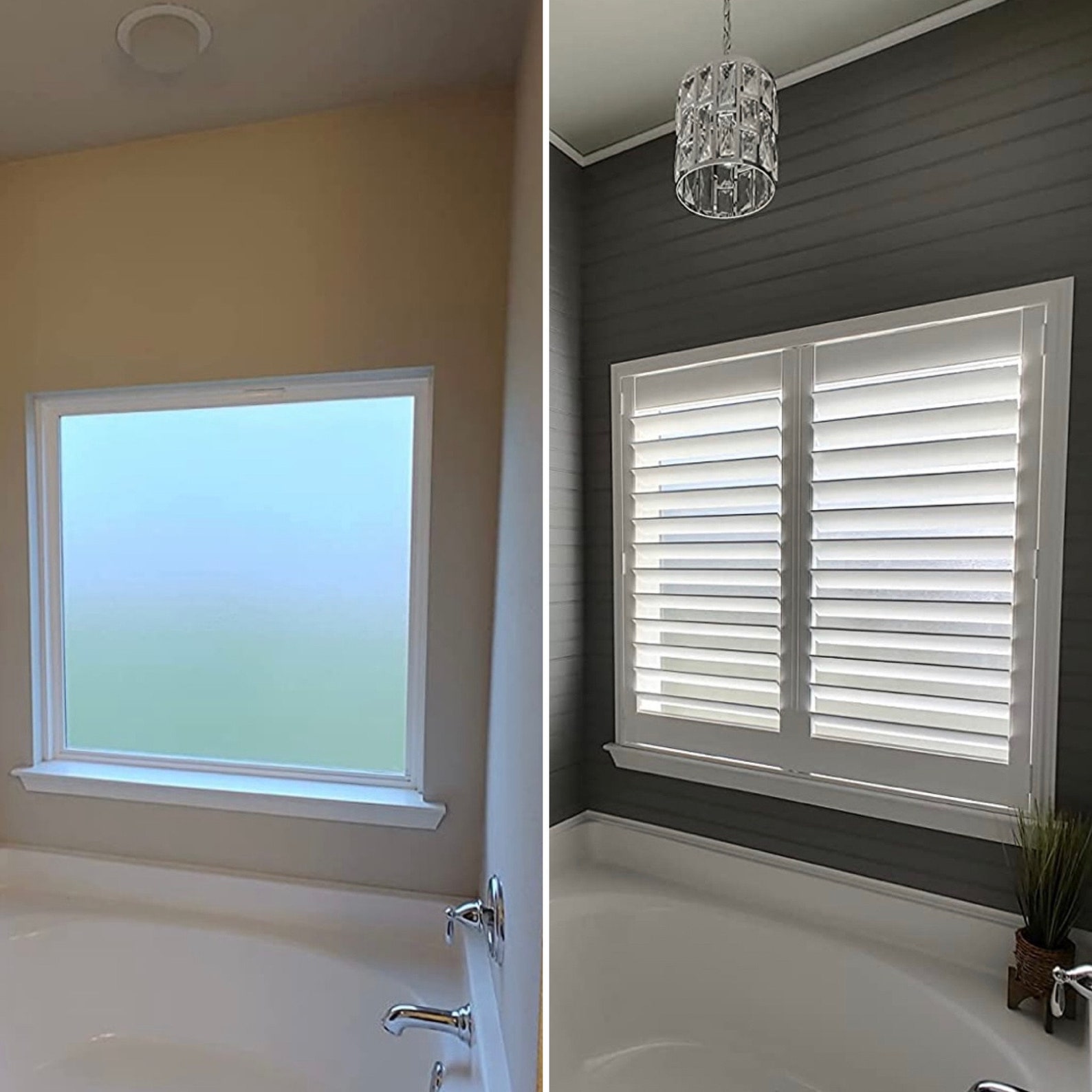 Plantation Shutters- Custom Made Window Blinds- No Front Tilt Rod - Easy DIY Install - Interior ...