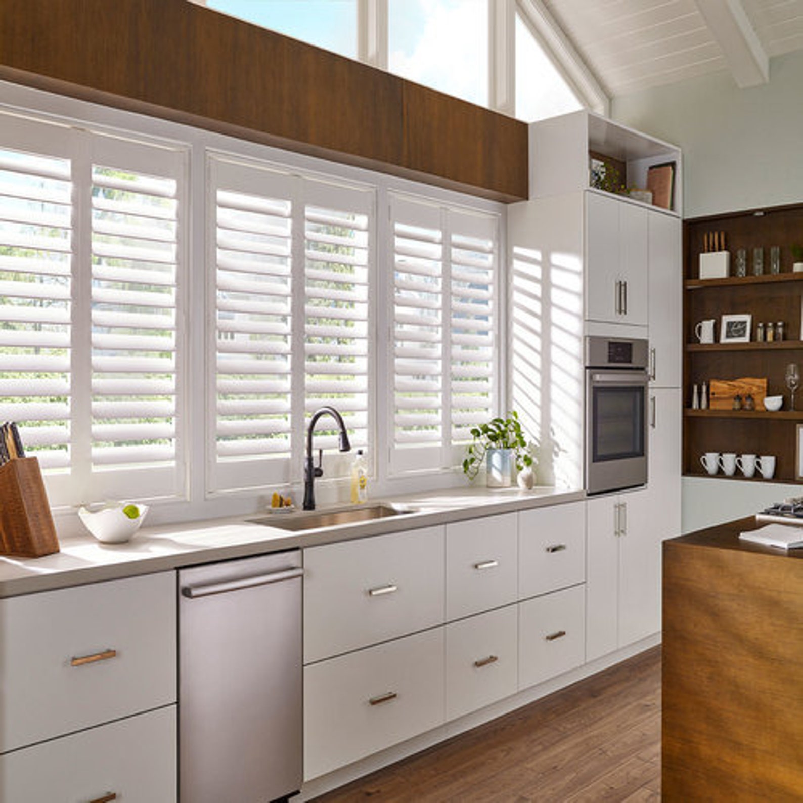 Plantation Shutters- Custom Made Window Blinds- No Front Tilt Rod - Easy DIY Install - Interior ...