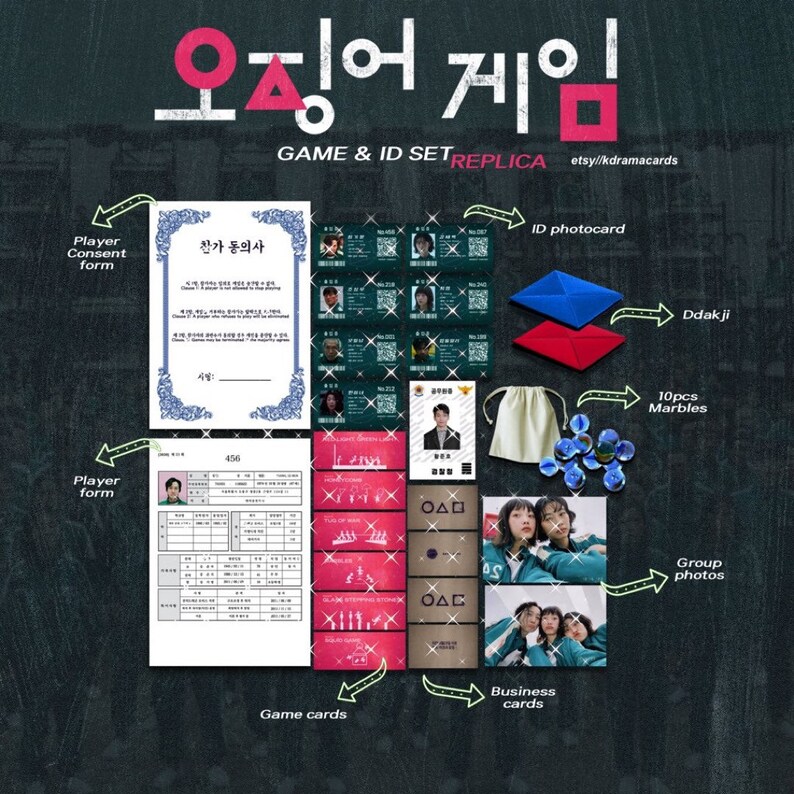 Squid Game ID Cards and Game Set - Etsy