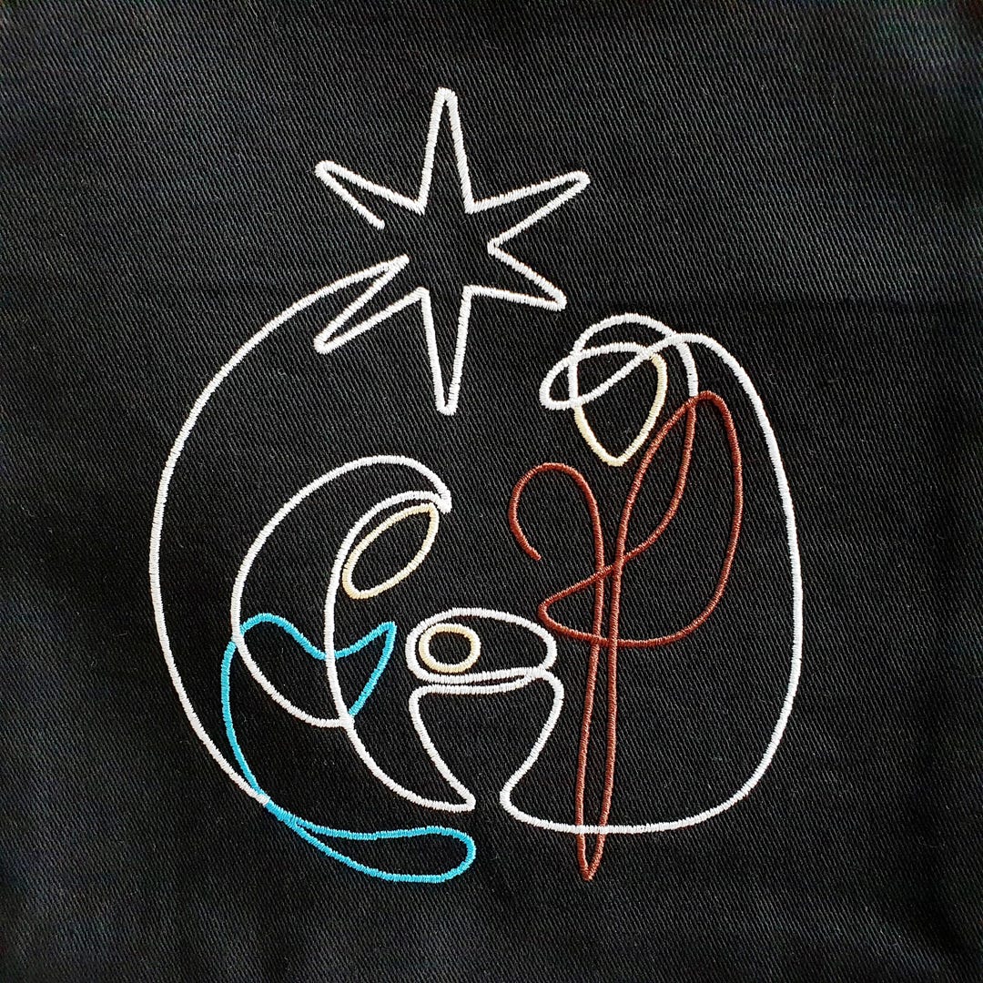 The Birth of Jesus Embroidery Pattern. Christmas Embroidery Design ...