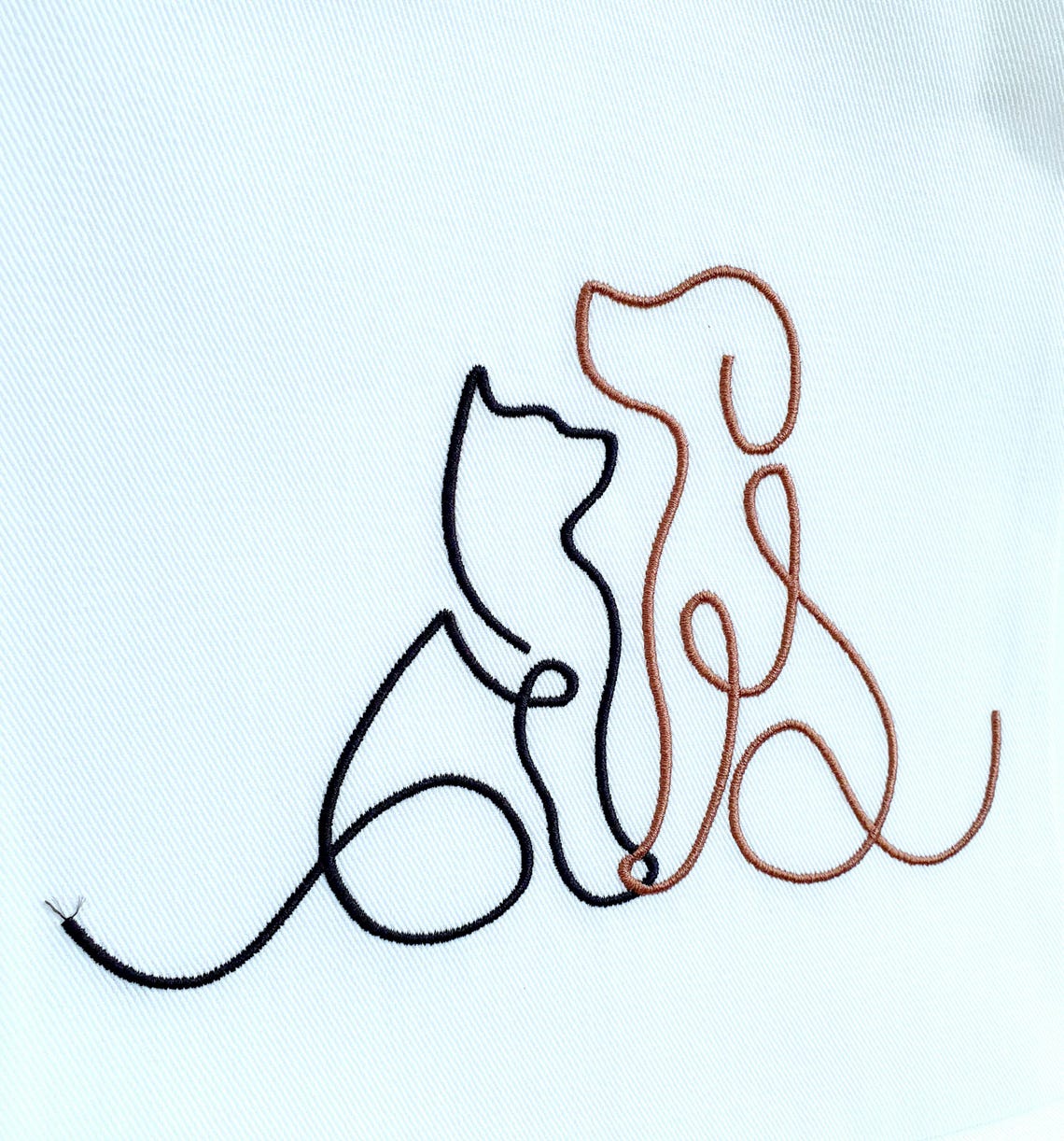 Cat and Dog Monoline Embroidery Design: Pet Lover Art (digital Download ...