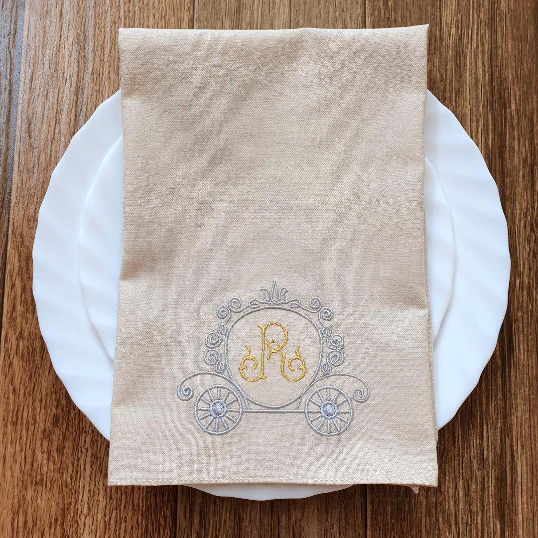 Prince and Princess Initial Monogram With Carriage Frame Embroidery ...