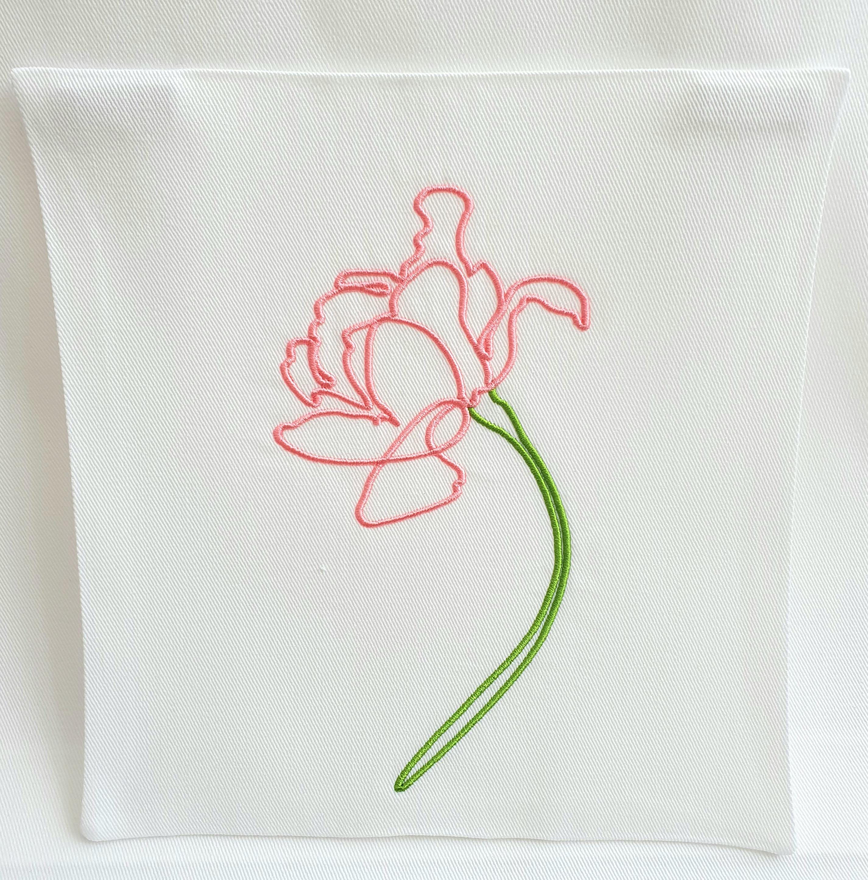 Peony Flower Outline Embroidery Design: Machine Pattern (digital ...