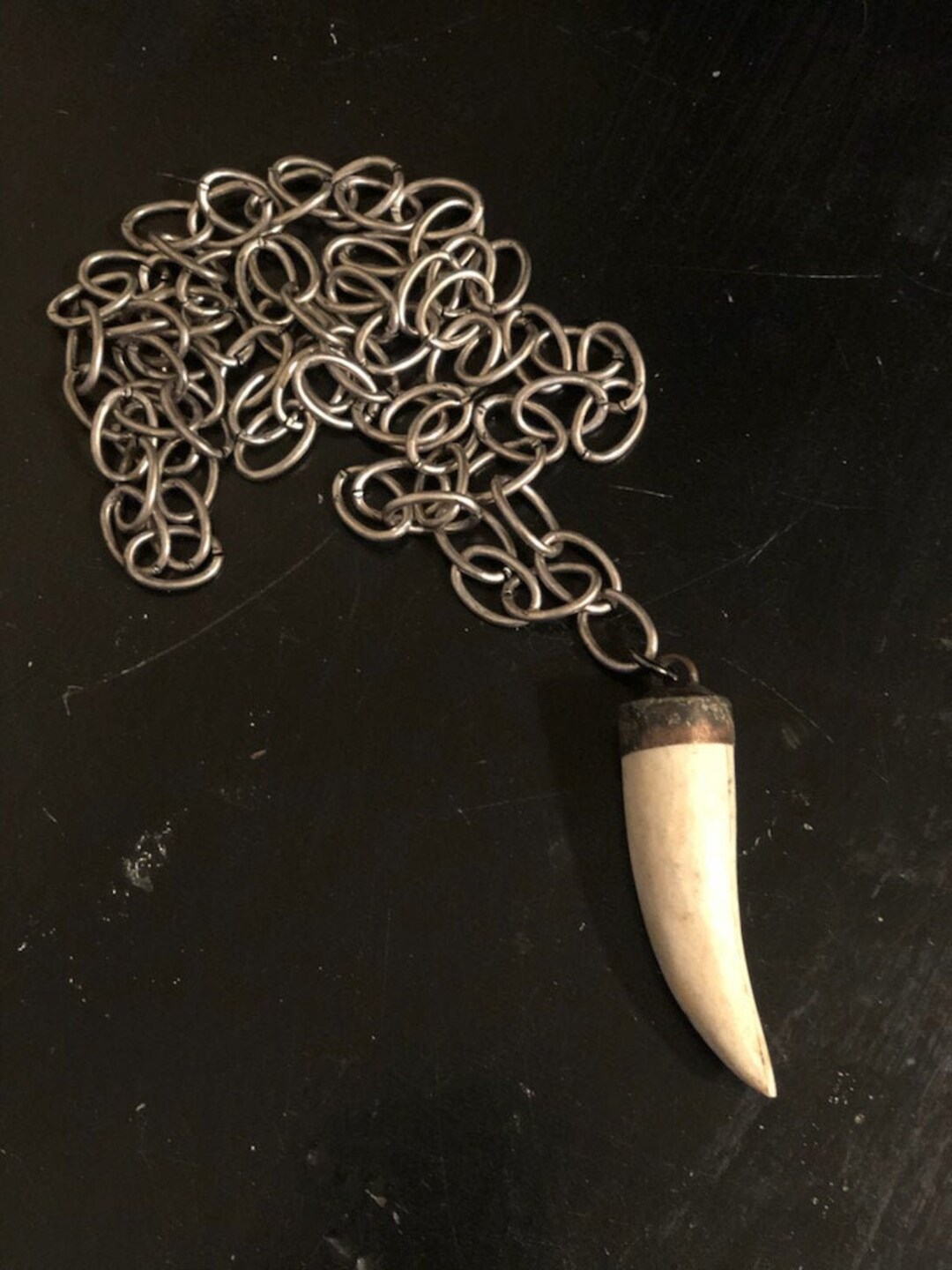 Chain Necklace With Tooth-shaped Pendant. Unique Necklace. Anniversary ...