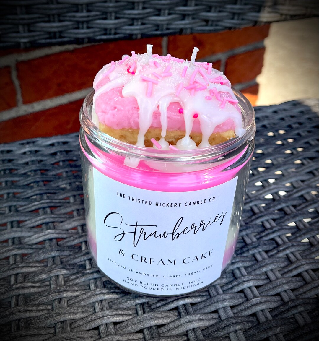 Strawberry Cake Candle - Etsy