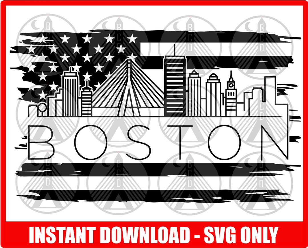 Boston SVG, Boston Skyline SVG, Boston Outline Svg, Boston Cityscape ...