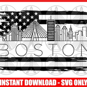 Boston SVG, Boston Skyline SVG, Boston Outline Svg, Boston Cityscape ...