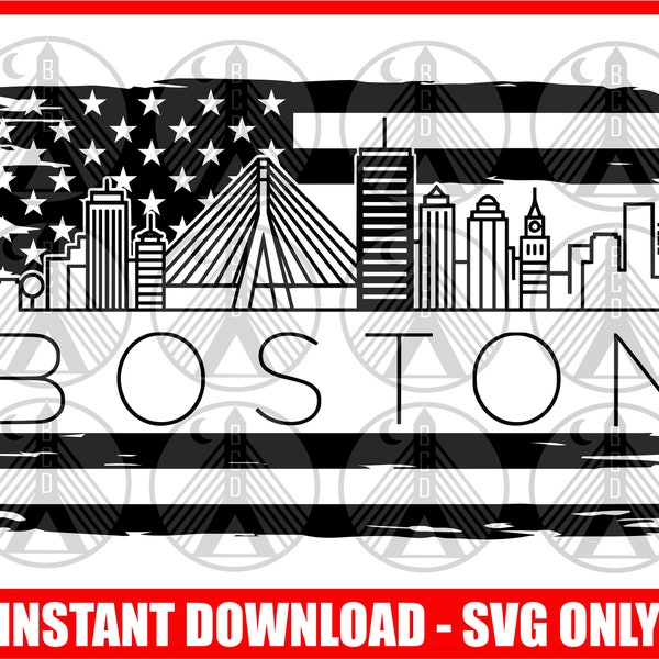 Boston Skyline Svg - Etsy