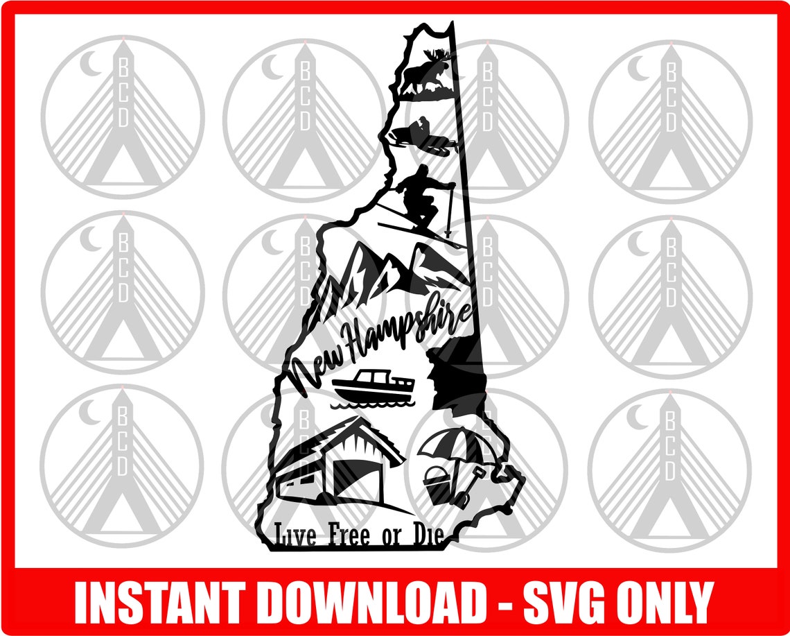 New Hampshire SVG, NH Svg, New Hampshire State Svg, New Hampshire ...