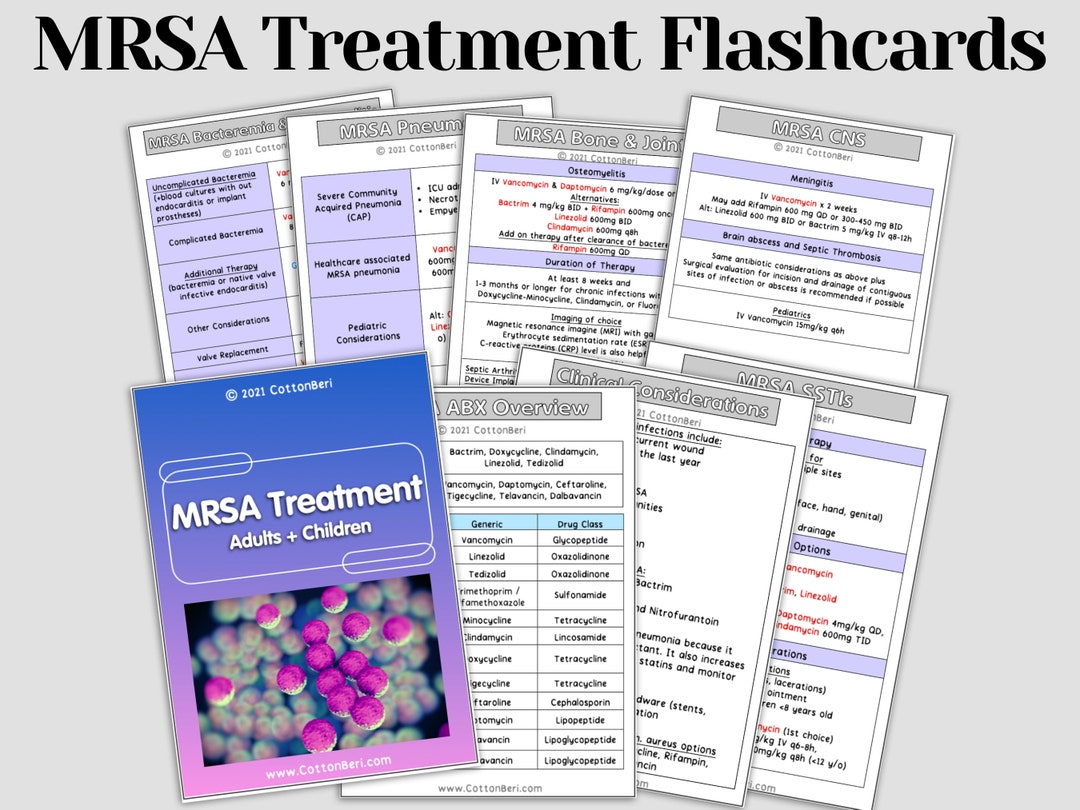MRSA Treatment Flashcards - Etsy