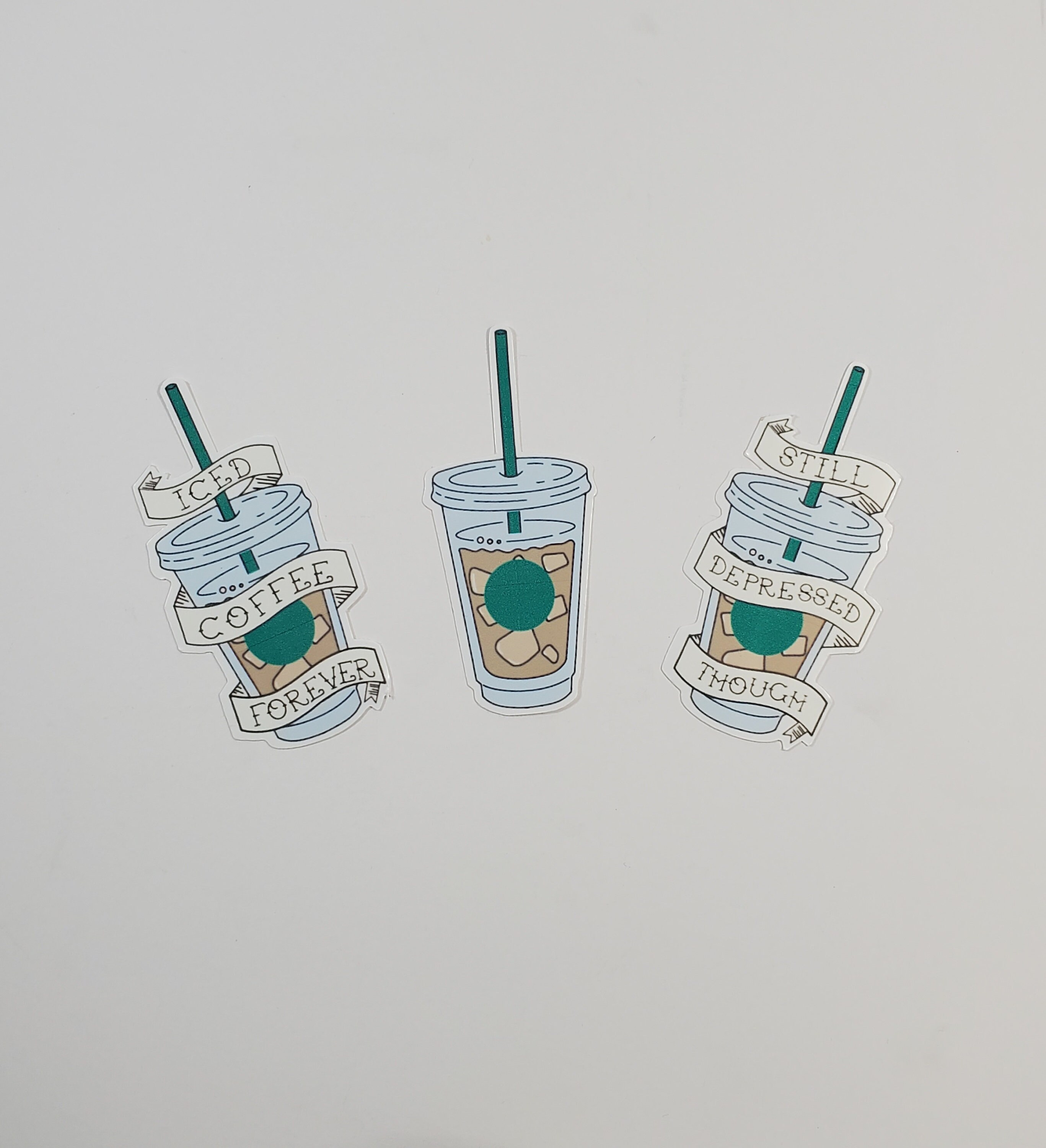 Iced Coffee Sticker Coffee Sticker Water Resistant Sticker - Etsy