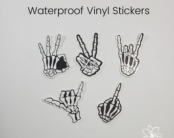 Rock on Horns Skeleton Hand Sticker Graphic Auto Wall - Etsy