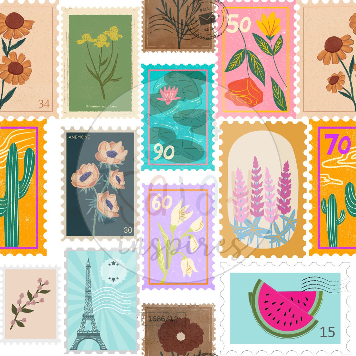 Stamps Seamless File - Etsy