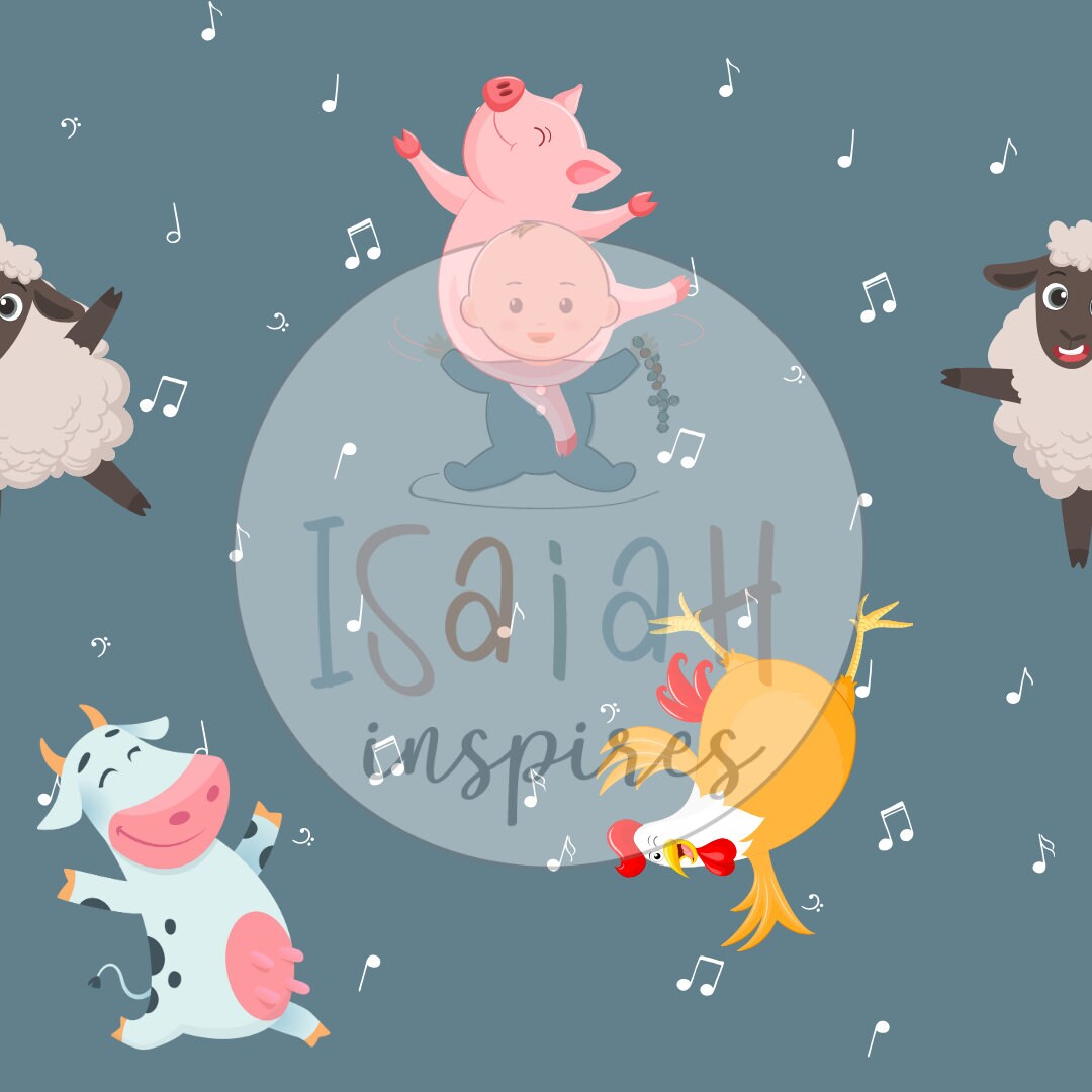 Farm Animals Dancing Seamless File - Etsy