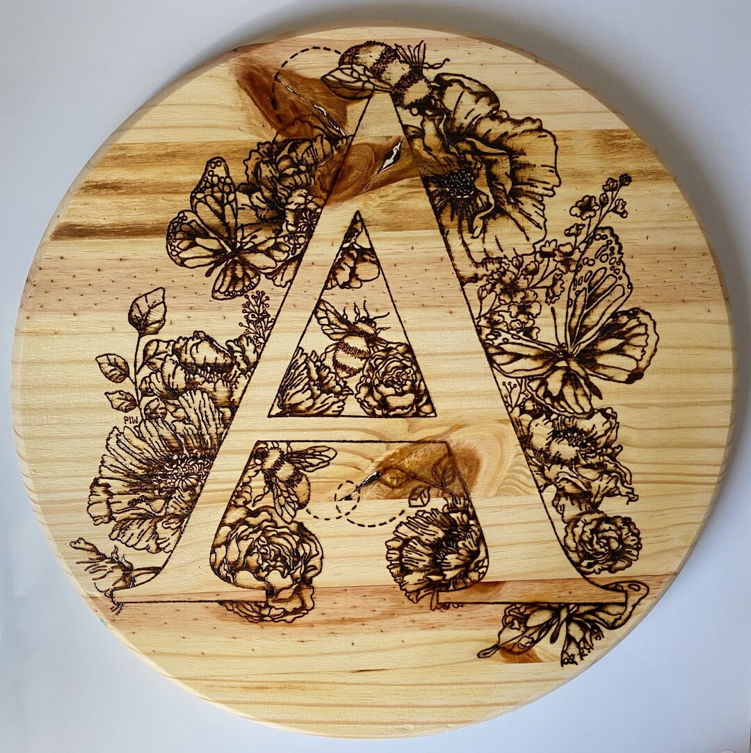 Initial Wood-burning Board - Etsy
