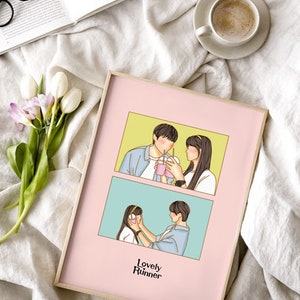 K-drama Lovely Runner Printable Illustration Digital Download - Etsy