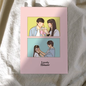 K-drama Lovely Runner Printable Illustration Digital Download - Etsy