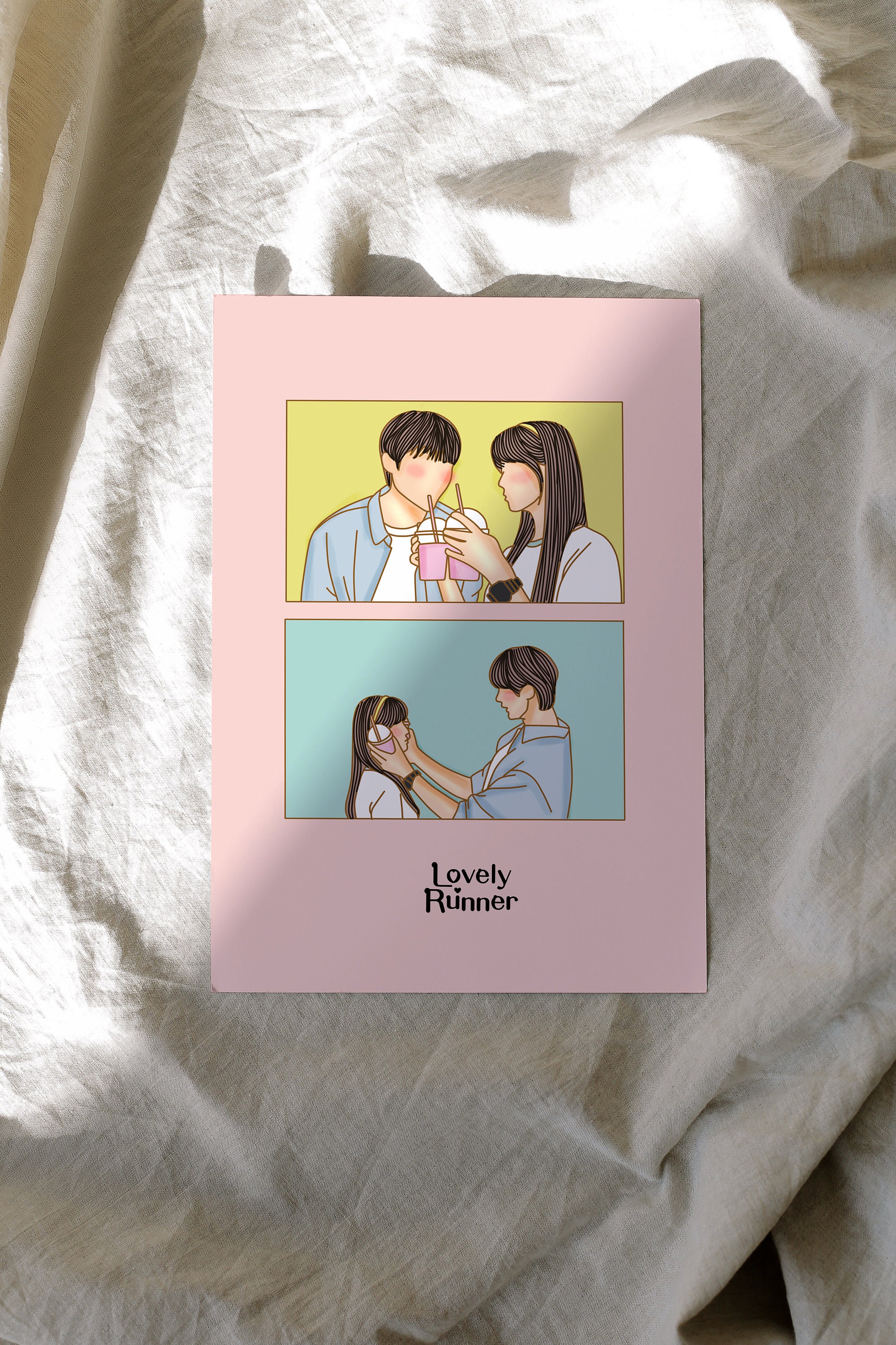 K-drama Lovely Runner Printable Illustration Digital Download - Etsy