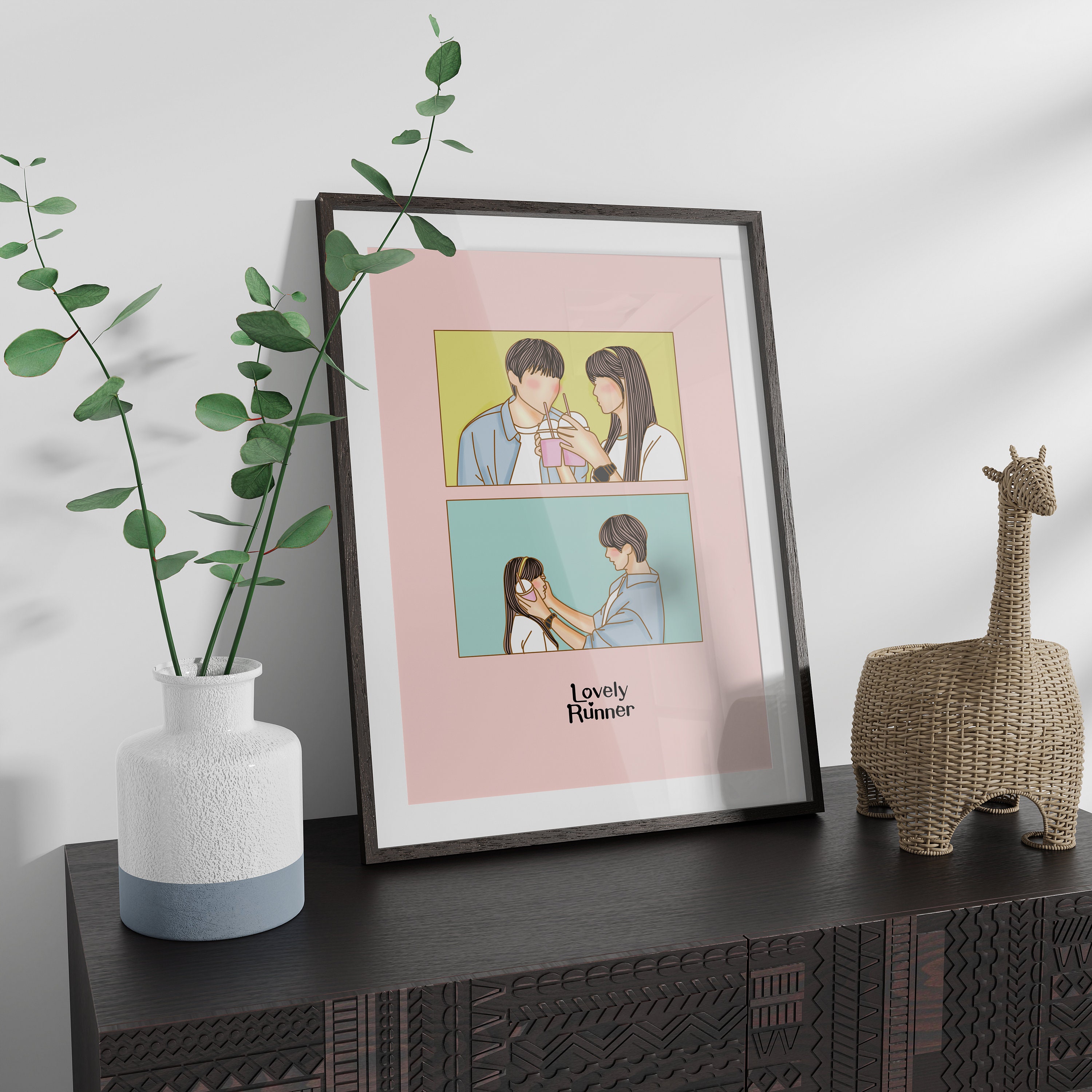 K-drama Lovely Runner Printable Illustration Digital Download - Etsy