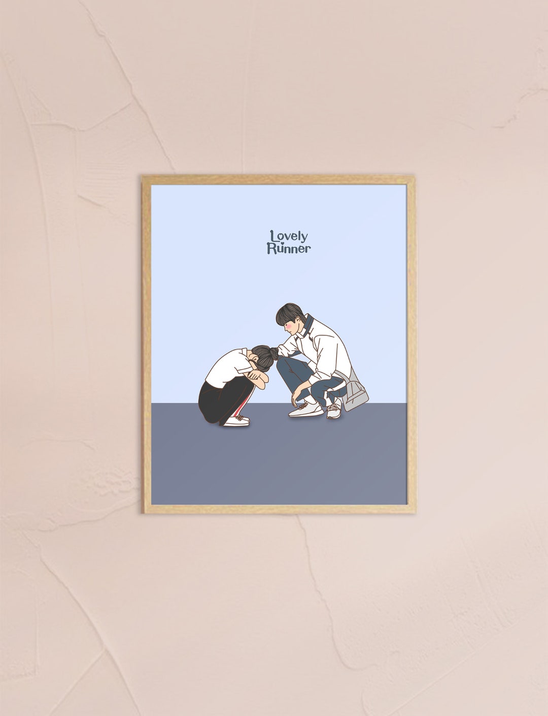 K-drama Lovely Runner Printable Illustration Digital Download - Etsy