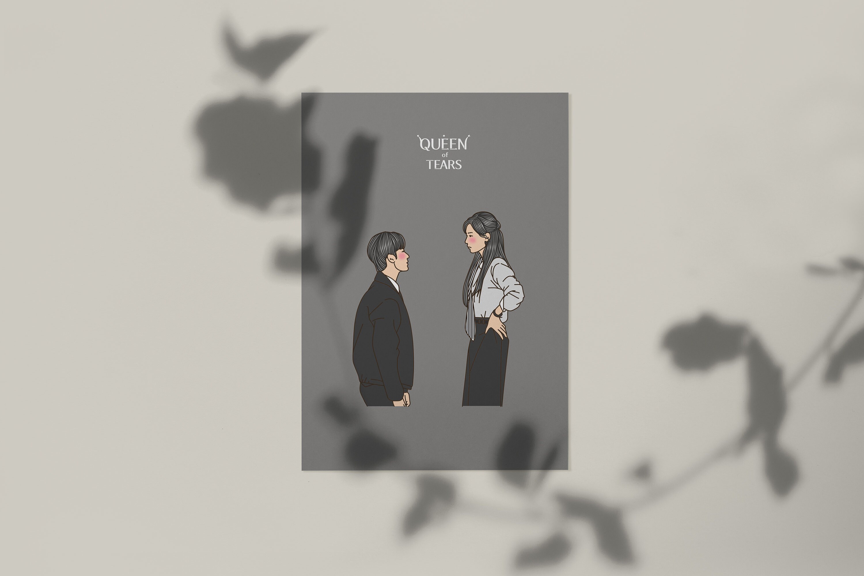 K-drama Queen of Tears Printable Illustration Digital Download - Etsy