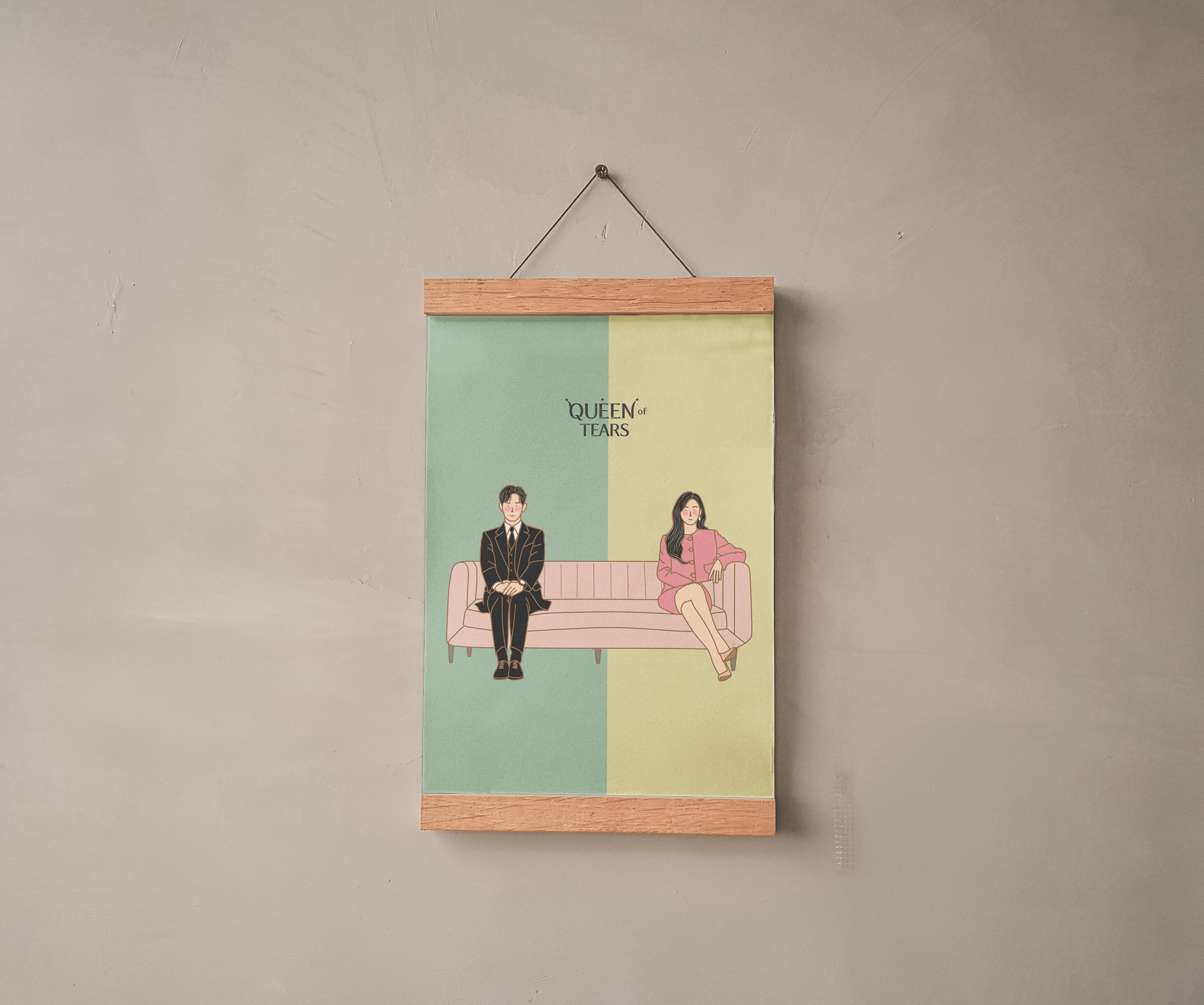 K-drama Queen of Tears Printable Illustration Digital Download - Etsy