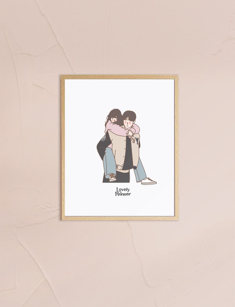 K-drama Lovely Runner Printable Illustration Digital Download - Etsy