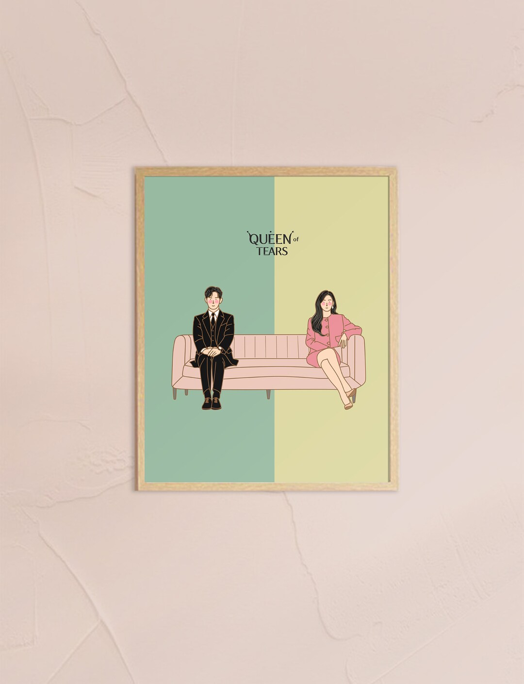 K-drama Queen of Tears Printable Illustration Digital Download - Etsy