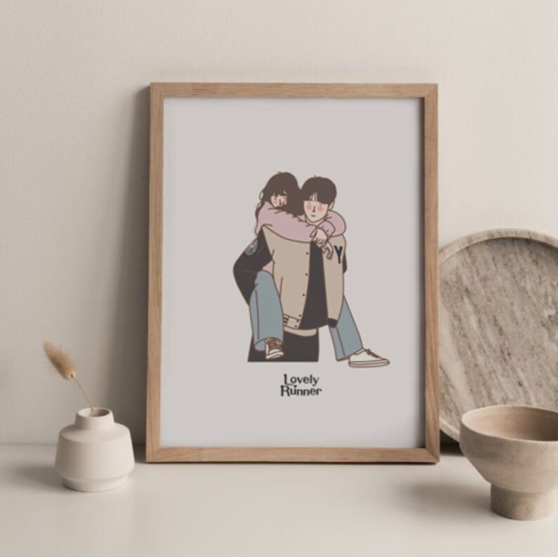 K-drama Lovely Runner Printable Illustration Digital Download - Etsy