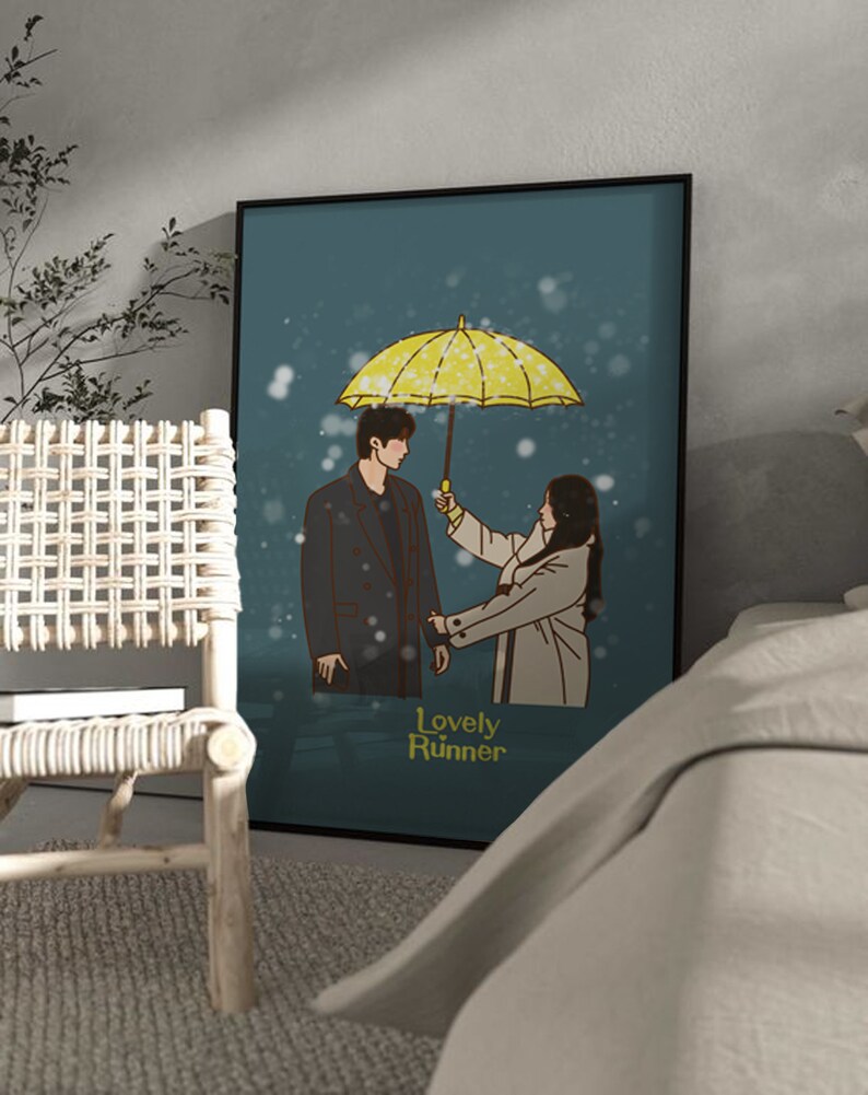 K-drama Lovely Runner Printable Illustration Digital Download - Etsy
