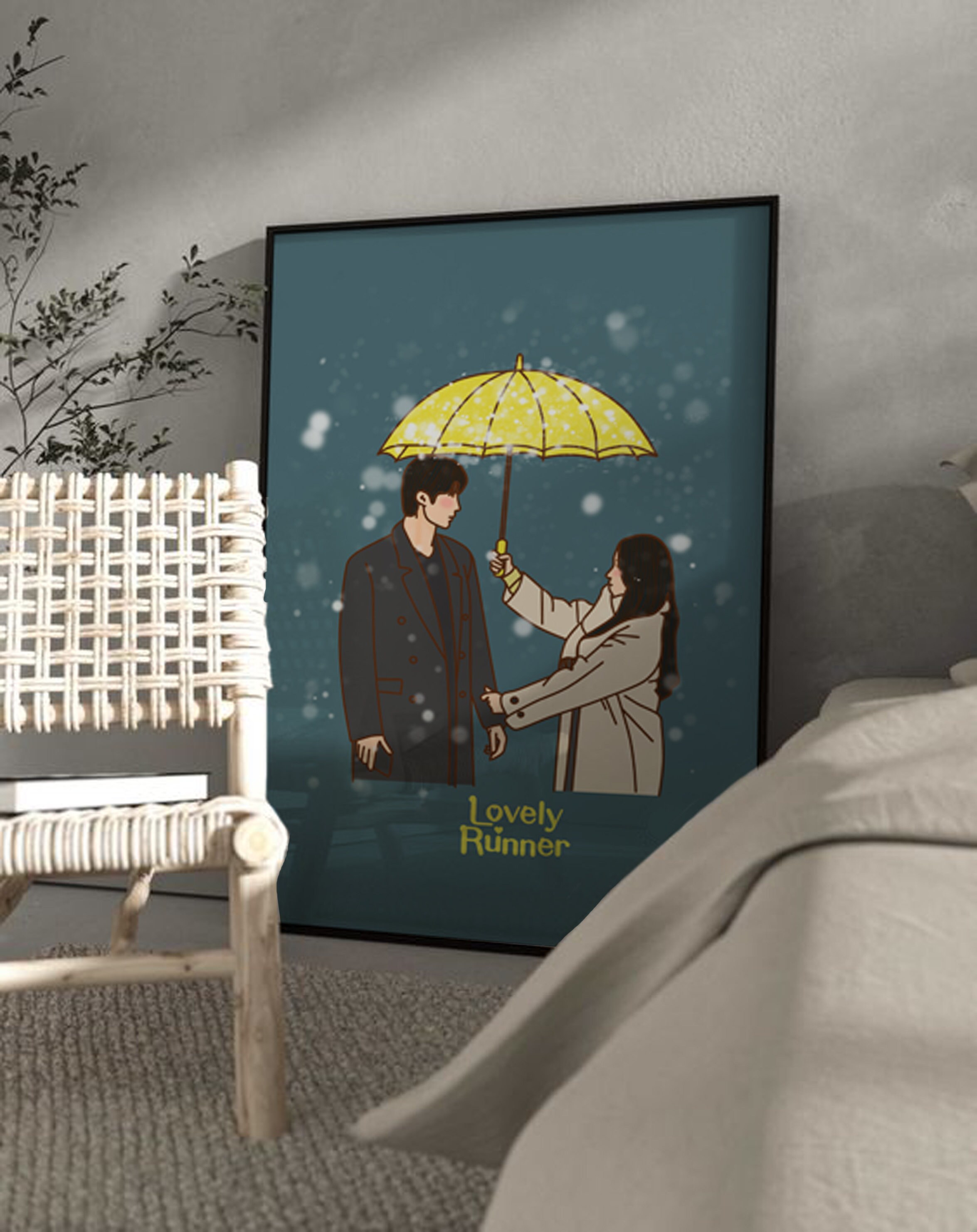 K-drama Lovely Runner Printable Illustration Digital Download - Etsy