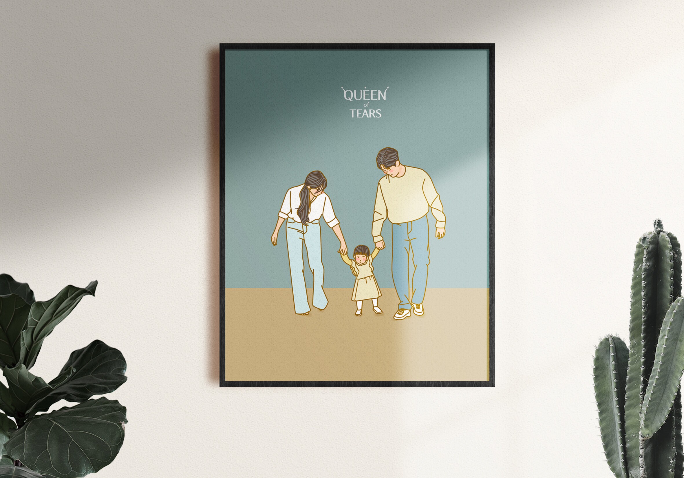 K-drama Queen of Tears Printable Illustration Digital Download - Etsy