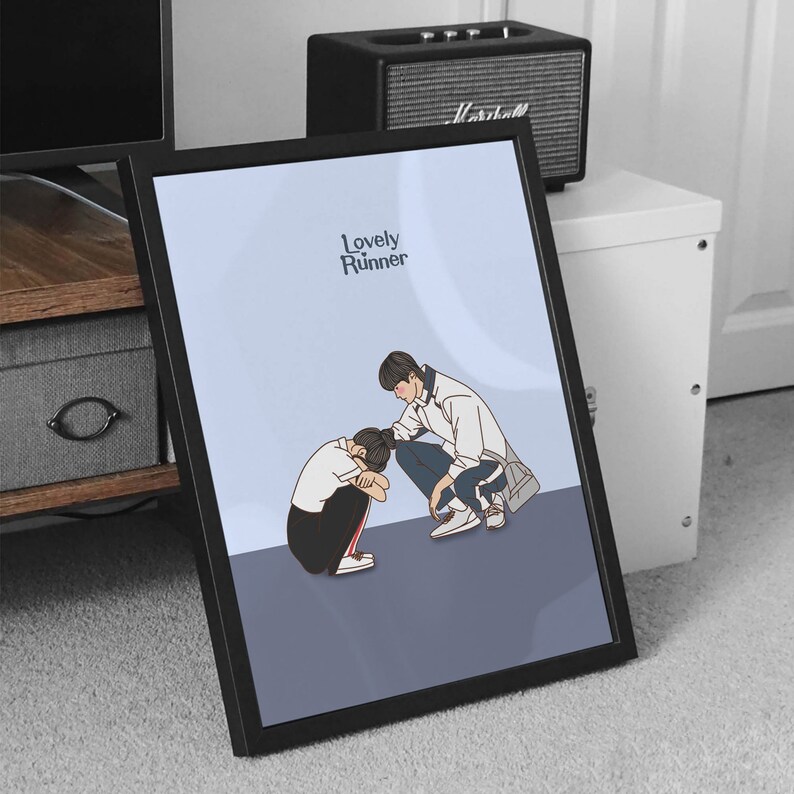 K-drama Lovely Runner Printable Illustration Digital Download - Etsy