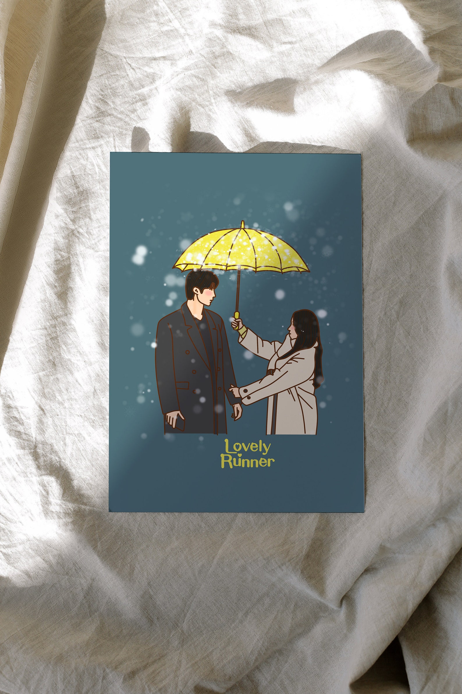 K-drama Lovely Runner Printable Illustration Digital Download - Etsy