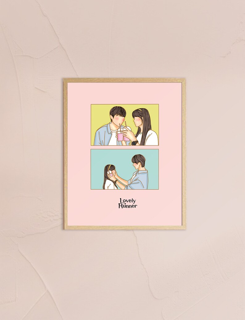 K-drama Lovely Runner Printable Illustration Digital Download - Etsy