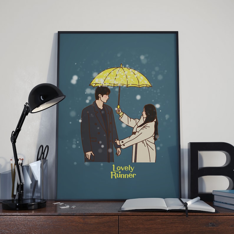 K-drama Lovely Runner Printable Illustration Digital Download - Etsy