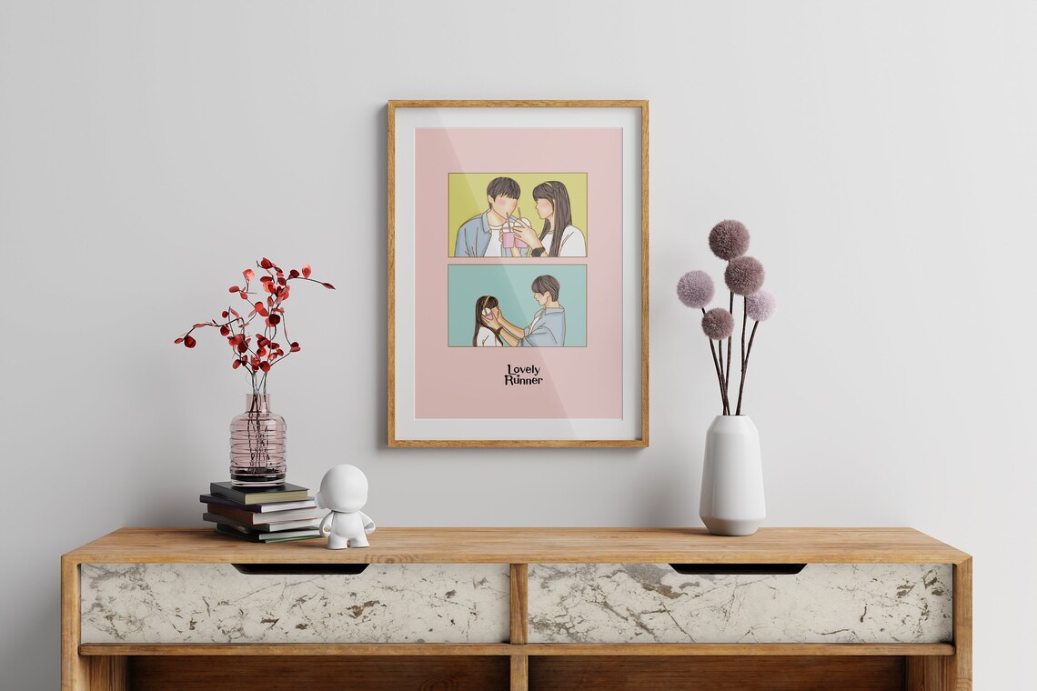 K-drama Lovely Runner Printable Illustration Digital Download - Etsy